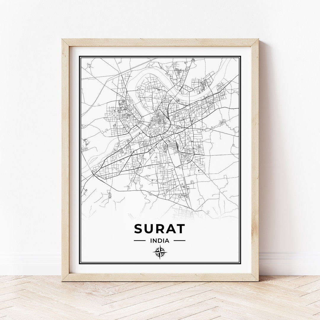 Buy Surat Map Print Map of Surat India Digital Download Online in India ...