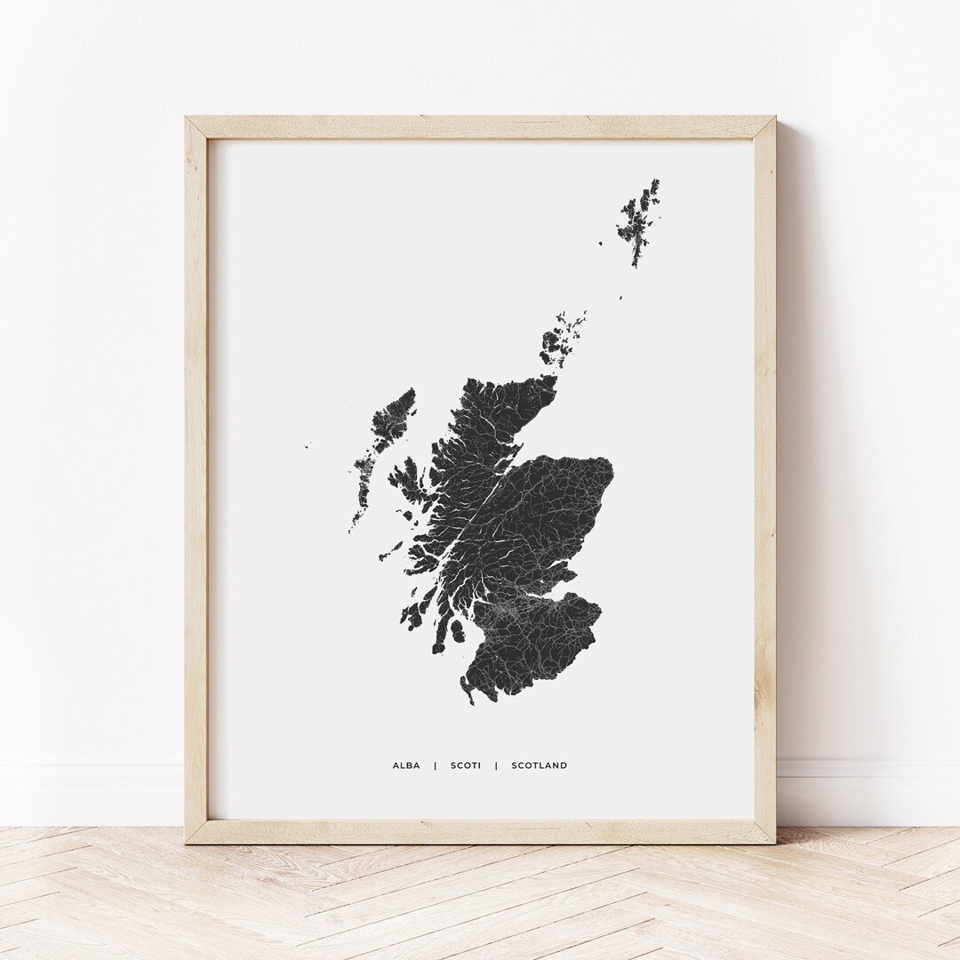 Scotland Map Print Map of Scotland Digital Download - Etsy