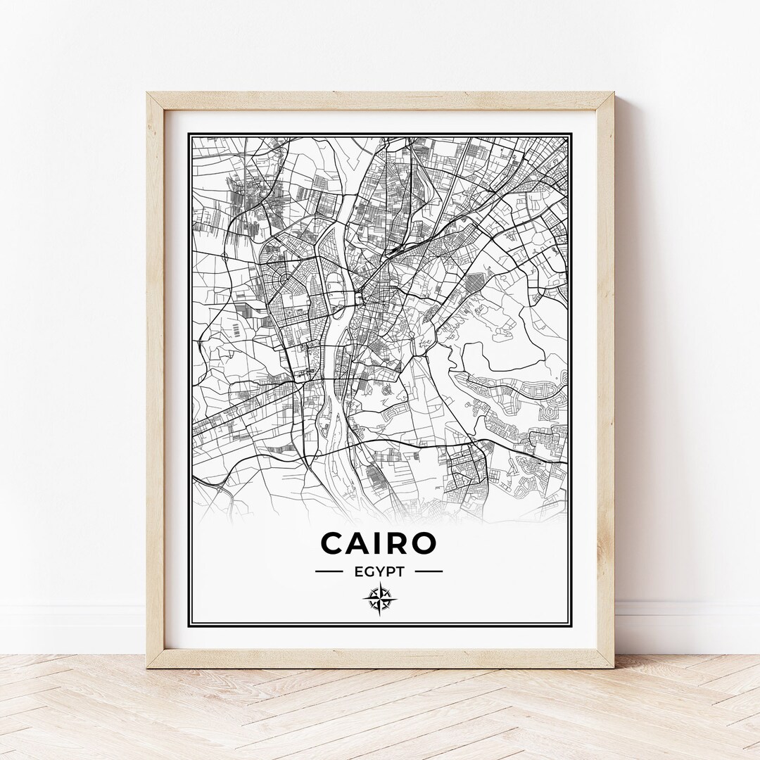 Cairo Map Print Map of Cairo Egypt Digital Download - Etsy UK