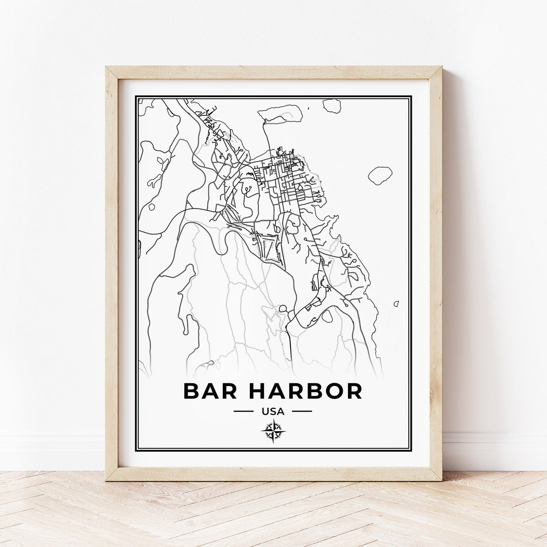 Bar Harbor Map Print Digital Download - Etsy