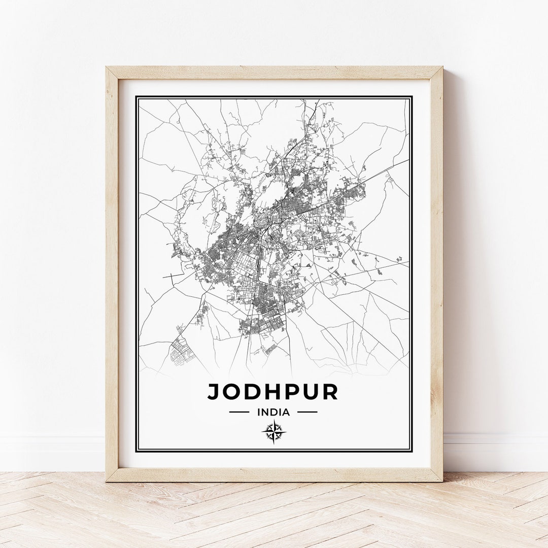 Jodhpur Map Print Map of Jodhpur India Digital Download - Etsy