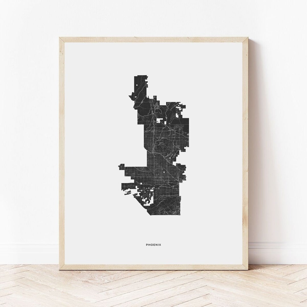 Phoenix Arizona Map Print Map Of Phoenix Arizona Usa Digital Download