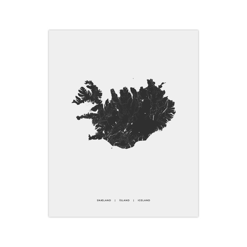 Iceland Map Print Map of Iceland Iceland Poster Digital - Etsy