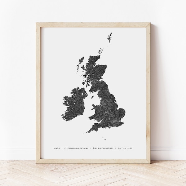 British Isles Map - Etsy