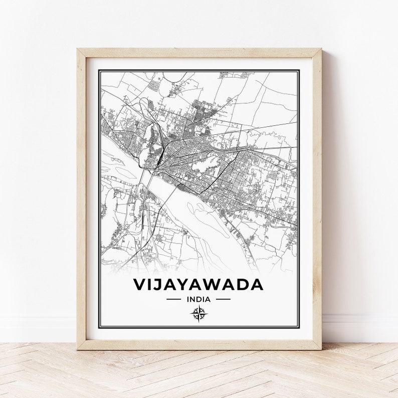 Vijayawada Map Print Map of Vijayawada India Digital Download - Etsy