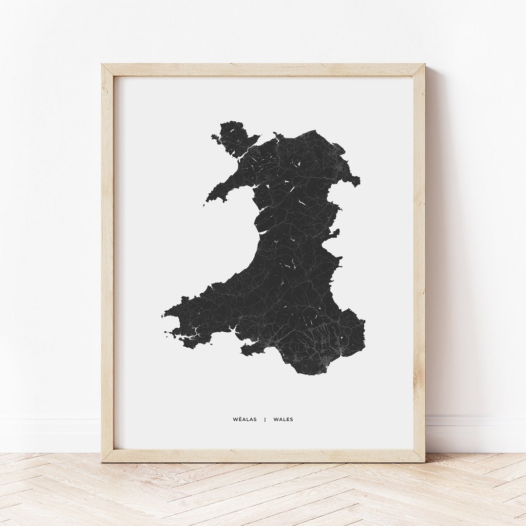 Wales Map Print Map of Wales Digital Download - Etsy