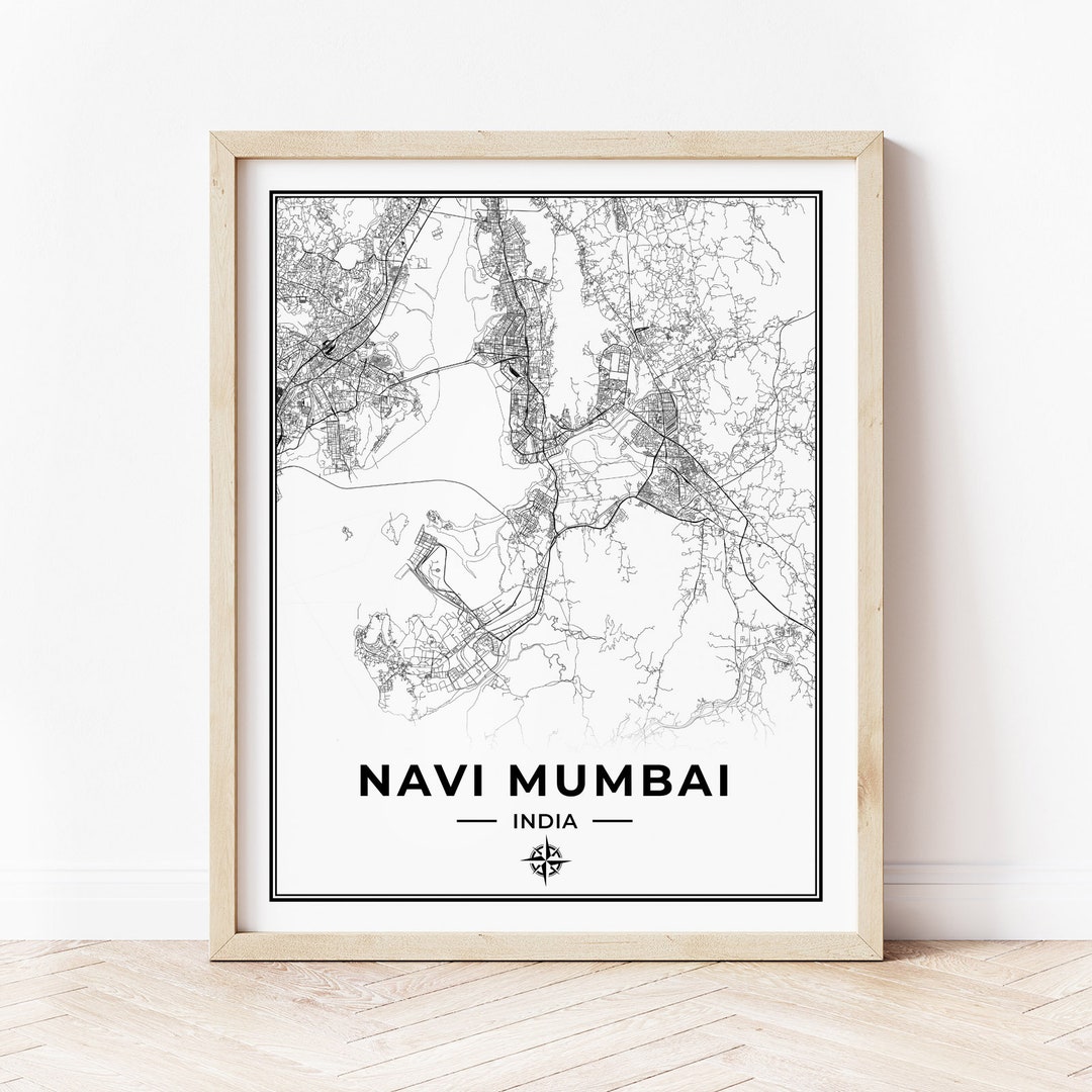 Navi Mumbai Map Print Map of Navi Mumbai India Digital Download - Etsy
