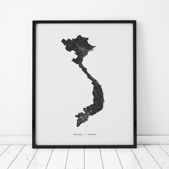 Vietnam Map Print Map of Vietnam Digital Download | Etsy