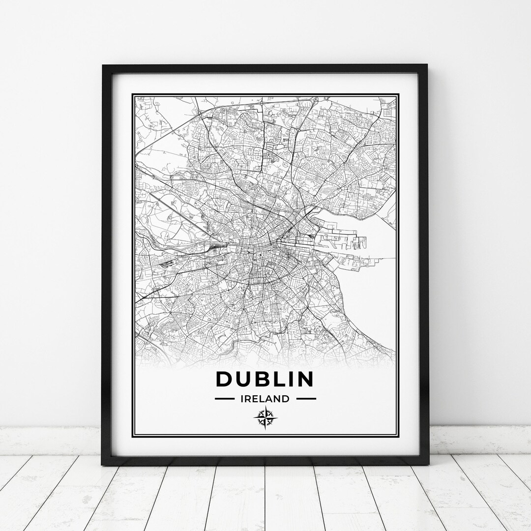 Dublin Map Print Map of Dublin Ireland Dublin Poster Digital Download ...