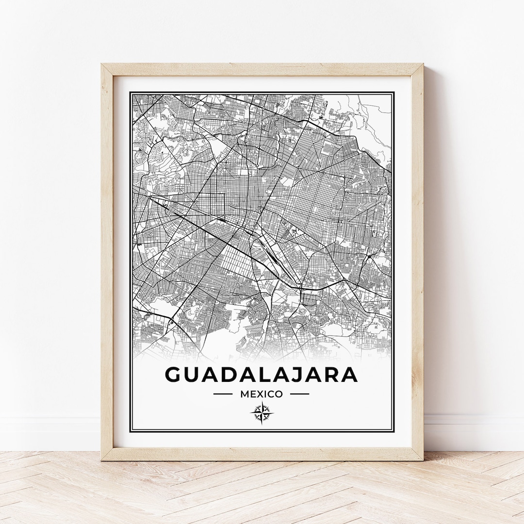 Guadalajara Map Print Map of Guadalajara Mexico Digital Download - Etsy