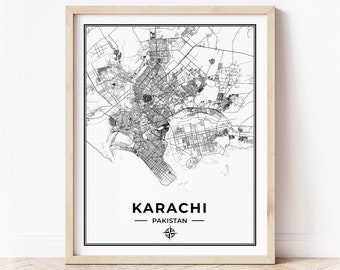 Karachi Map Pdf Pakistan Poster Print Karachi Karachi Wall Art Karachi ...