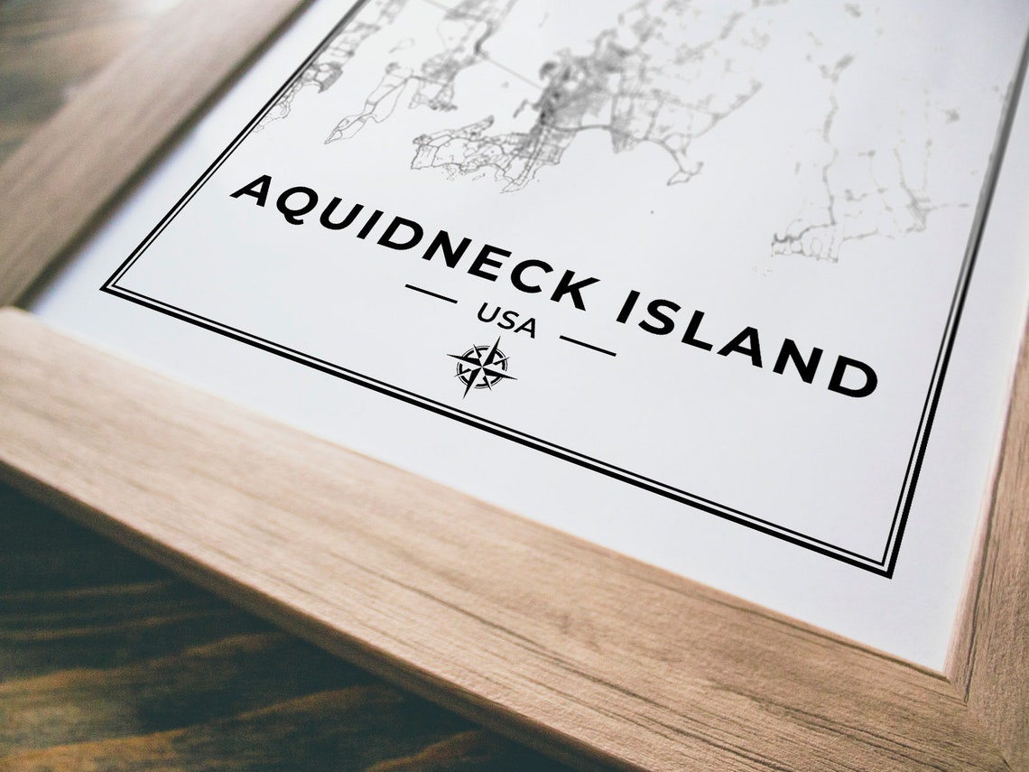 Aquidneck Island Map Print Aquidneck Island Wall Art Map | Etsy