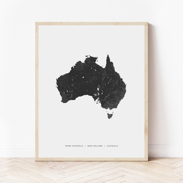 Australia Black and White Print - Etsy