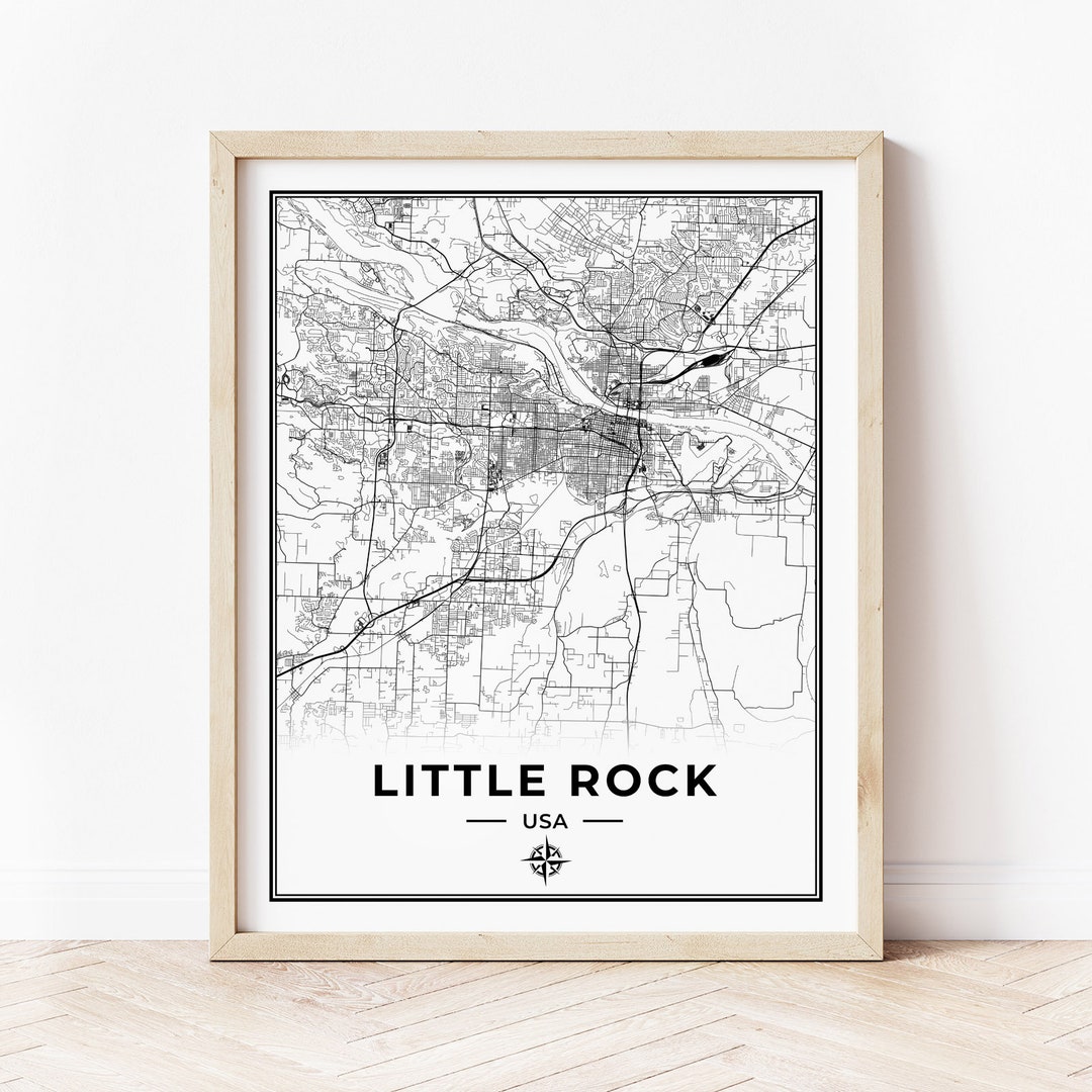 Little Rock, Map Print Map of Little Rock USA Digital Download - Etsy