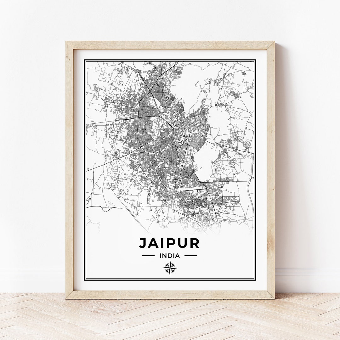 Jaipur Map Print Map of Jaipur India Digital Download - Etsy