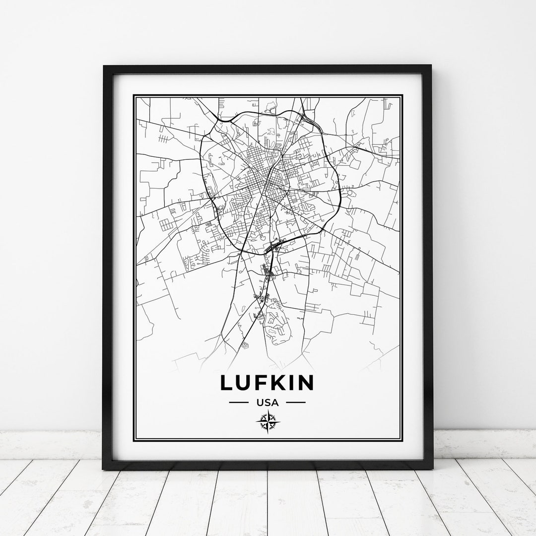 Lufkin, Map Print Map of Lufkin, USA Digital Download - Etsy