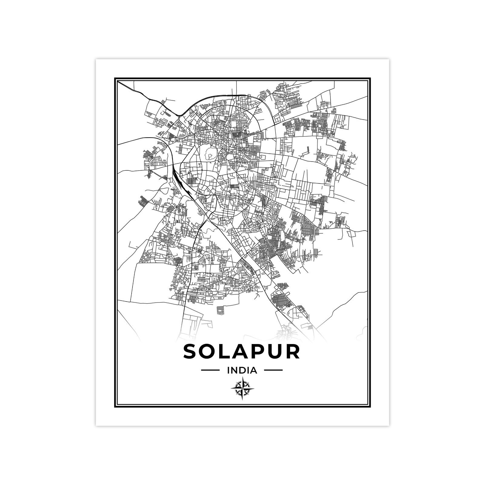 Solapur Map Print Digital Download - Etsy UK