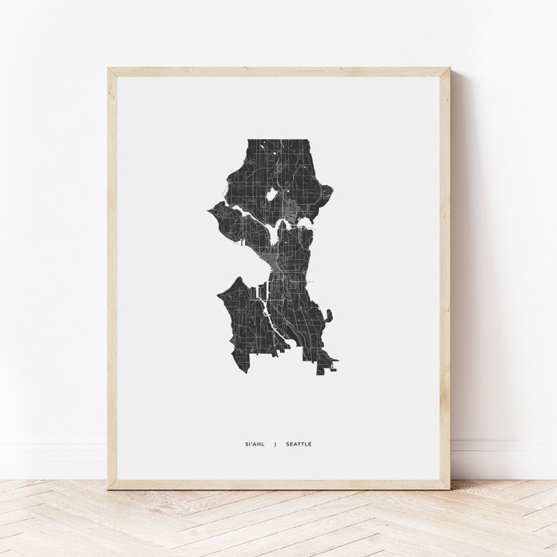 Impresión de mapas de Seattle / Mapa de Seattle Washington EE.UU ...