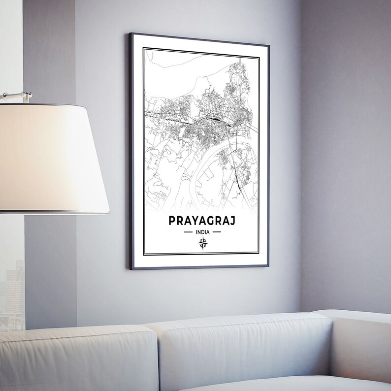 Prayagraj Map Print Map of Prayagraj, India Digital Download - Etsy