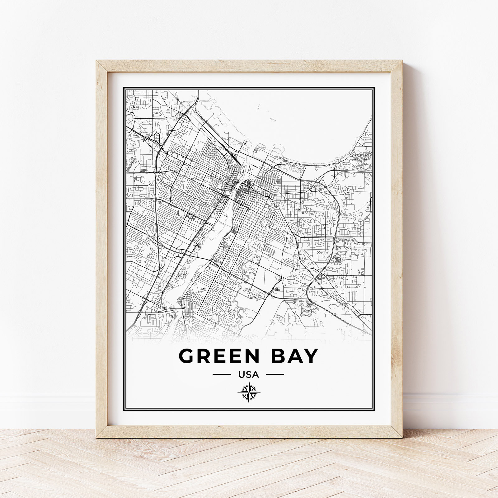 Green Bay Map Print Map of Green Bay Wisconsin USA Digital Download - Etsy