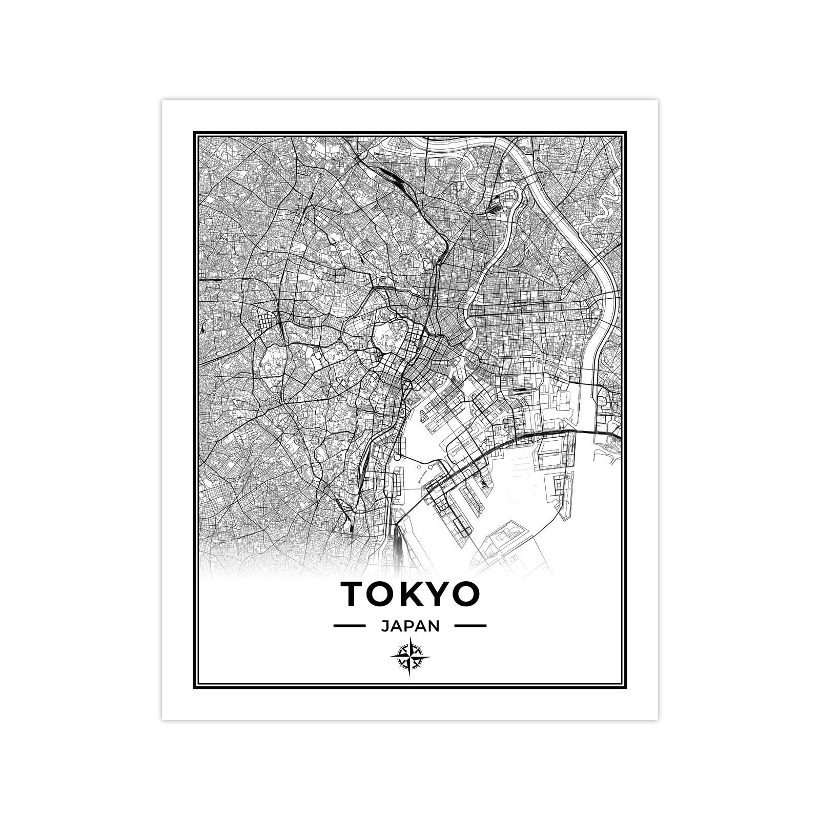 Tokyo Map Print Map of Tokyo Japan Digital Download - Etsy