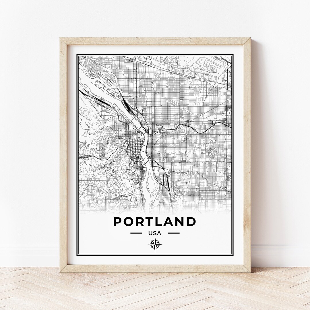 Portland Oregon Map Print Map of Portland Oregon Digital Download - Etsy