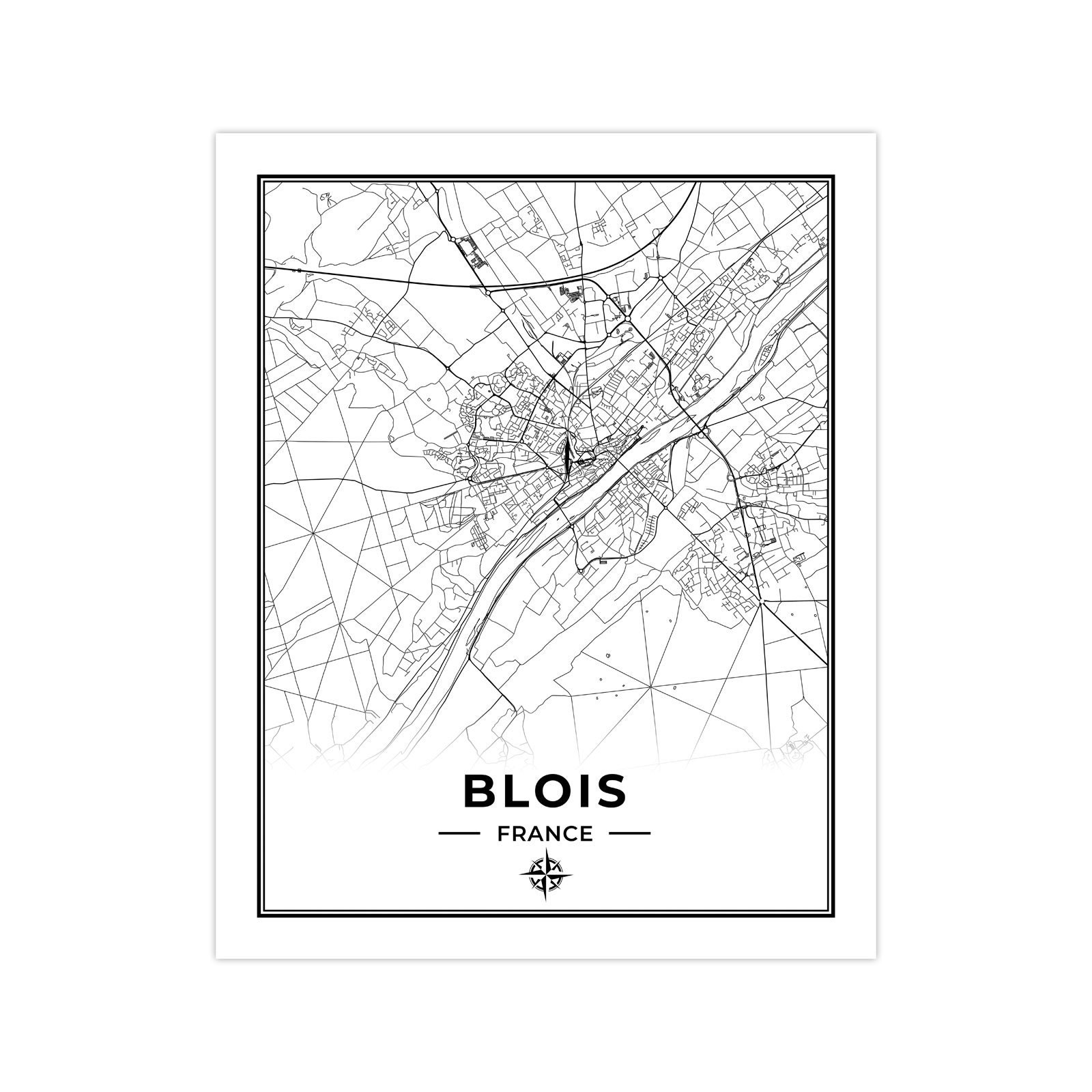 Blois Map Print Map of Blois France Digital Download - Etsy