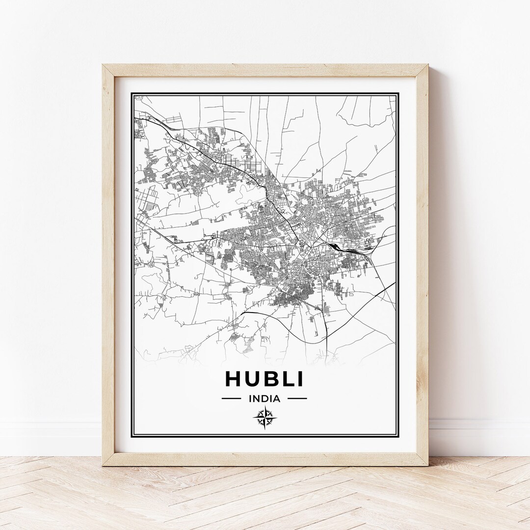 Hubli Map Print Map of Hubli India Digital Download - Etsy