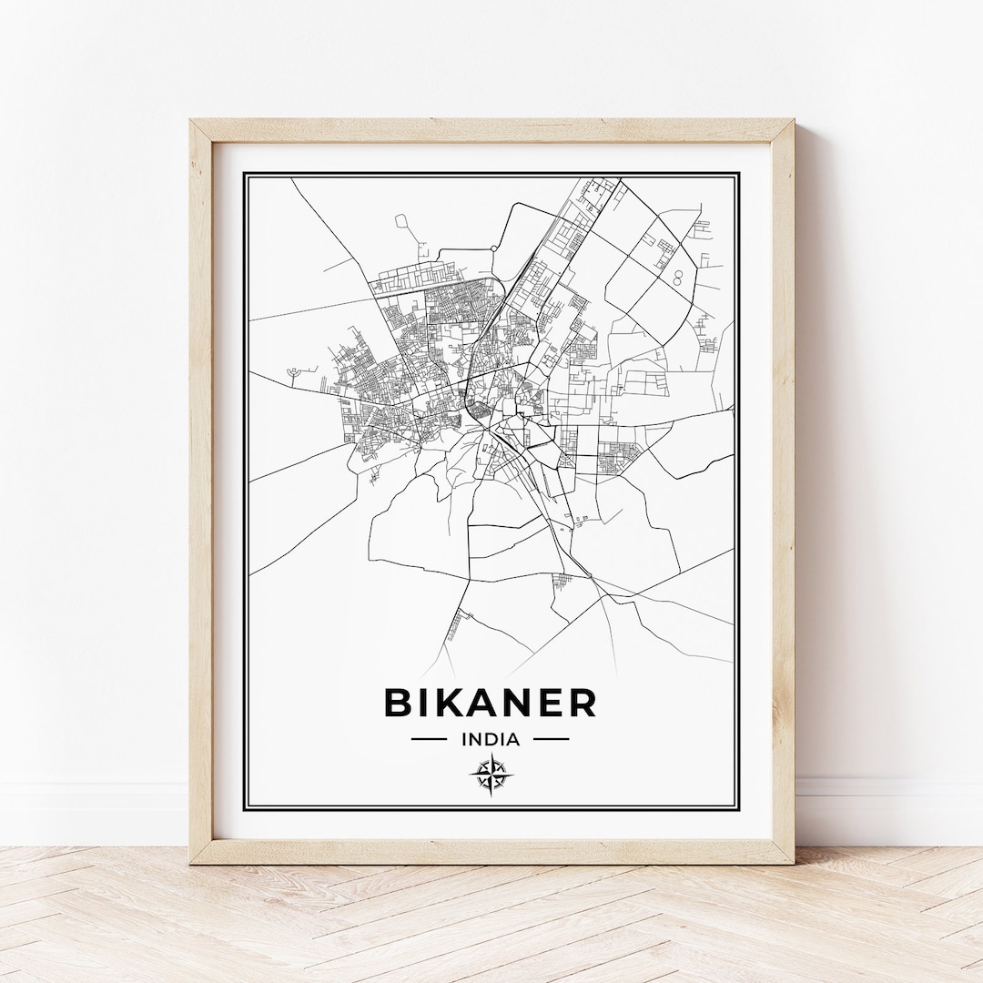 Bikaner Map Print Map of Bikaner India Digital Download - Etsy