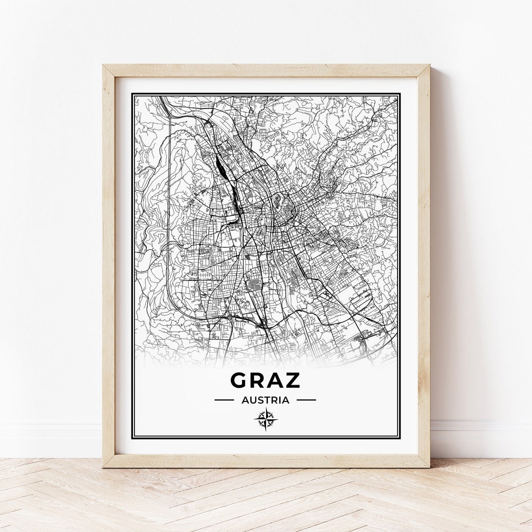 Graz Map Print Map of Graz Austria Digital Download - Etsy