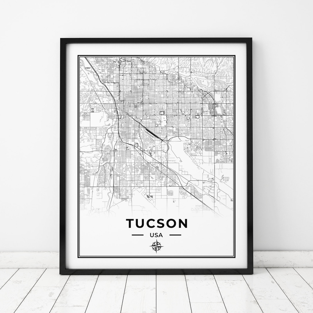 Tucson Map Print Map of Tucson Arizona Digital Download - Etsy