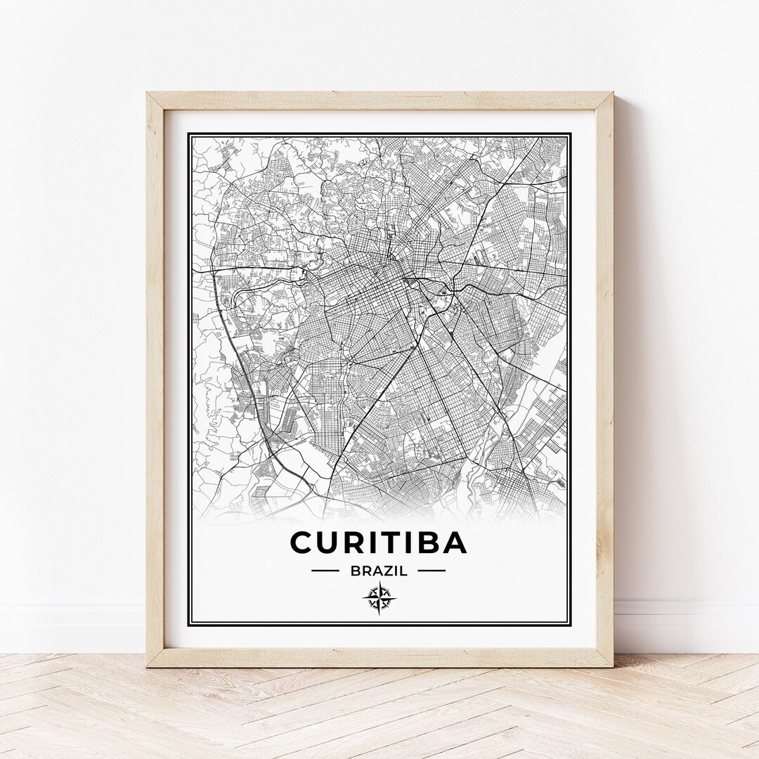 Curitiba Map Print Map of Curitiba Brazil Digital Download - Etsy
