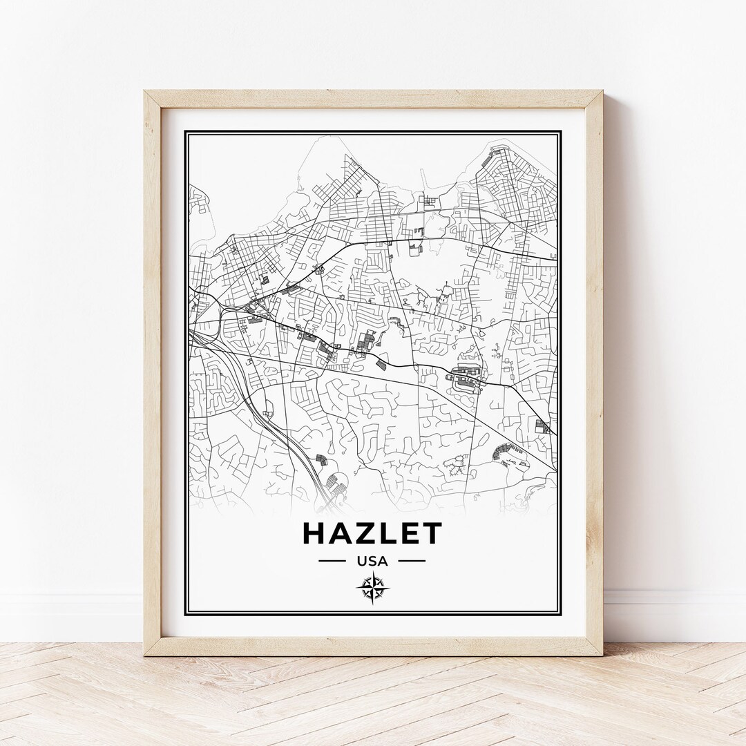 Hazlet, Map Print Map of Hazlet USA Digital Download - Etsy Portugal