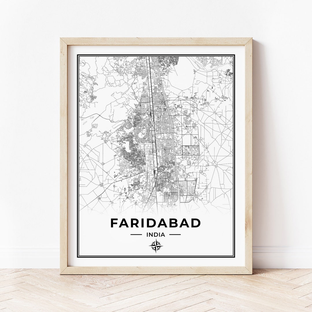 Faridabad Map Print Map of Faridabad India Digital Download - Etsy