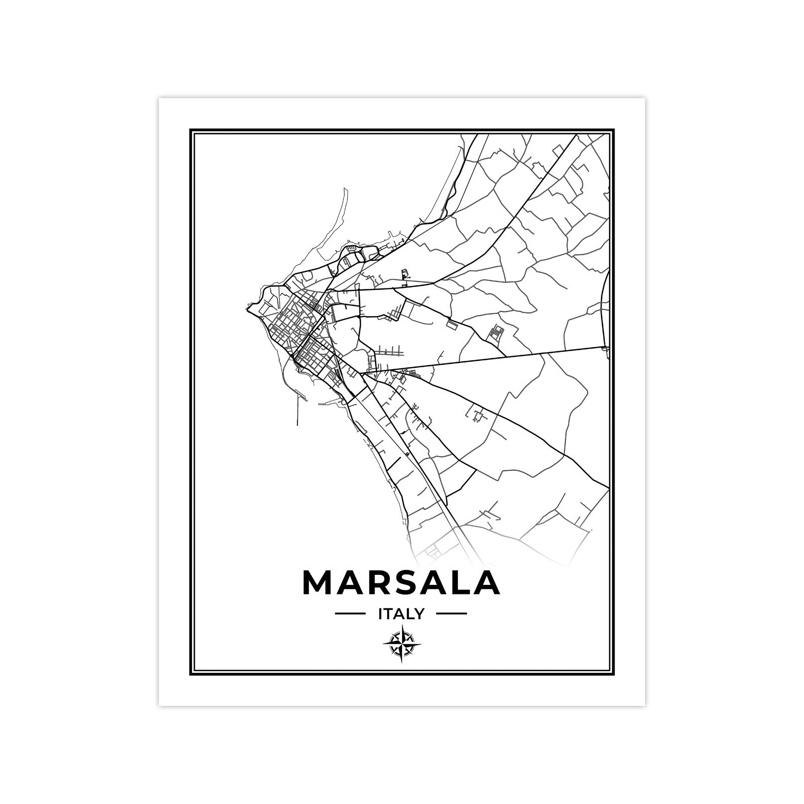 Marsala Map Print Map of Marsala, Italy Digital Download - Etsy