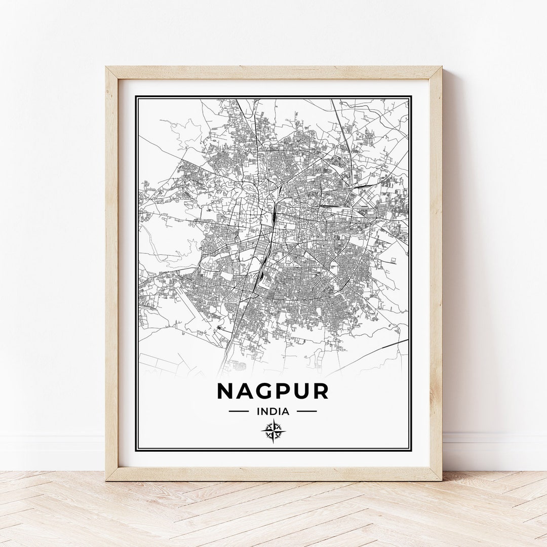 Nagpur Map Print Map of Nagpur India Digital Download - Etsy
