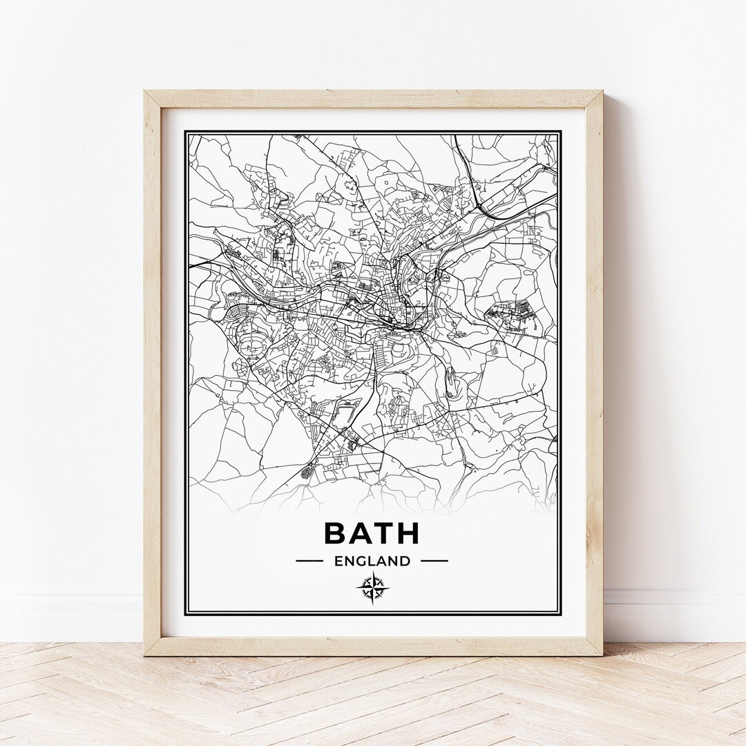 Bath Map Print Map of Bath England Digital Download - Etsy