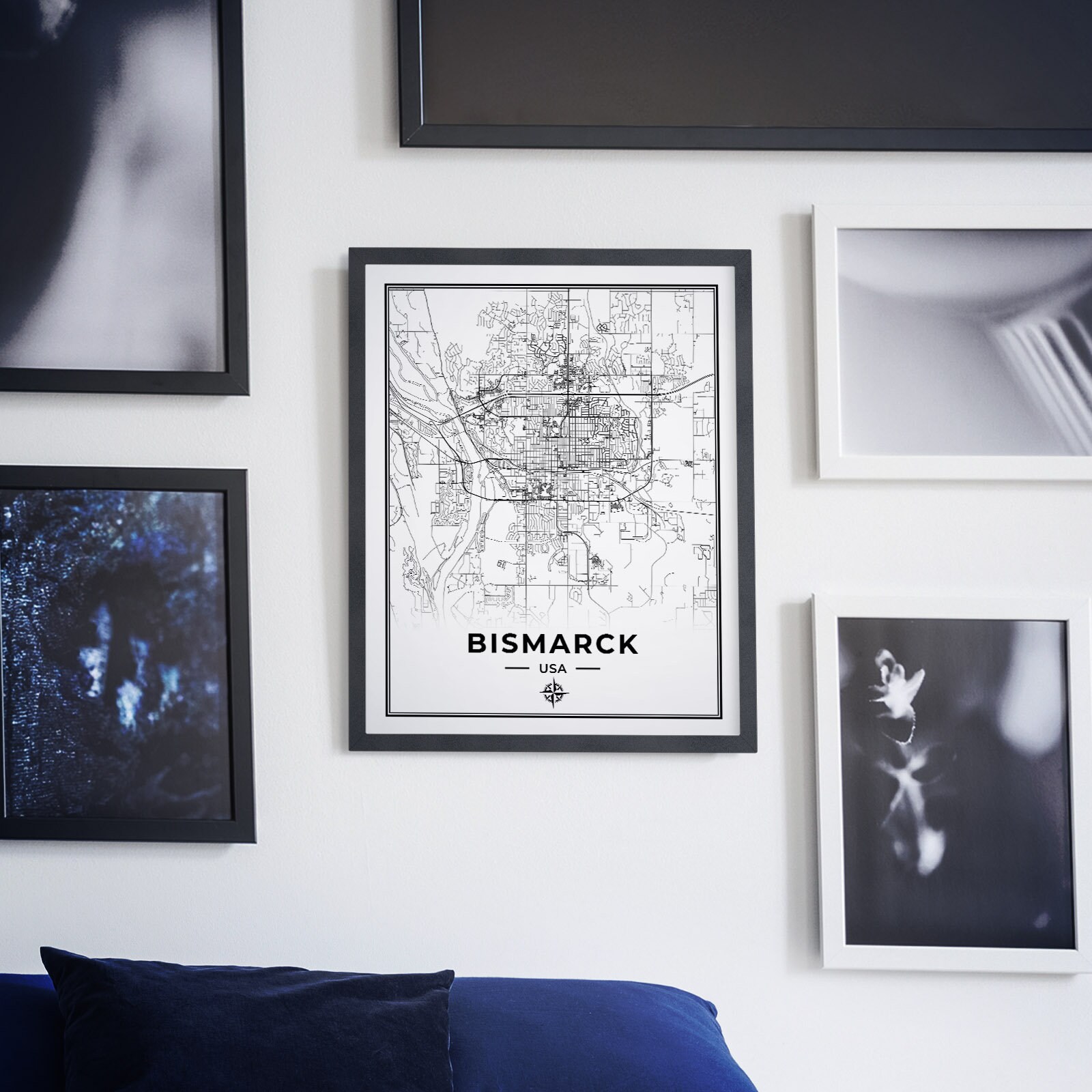 Bismarck Map Print Map of Bismarck North Dakota Digital - Etsy