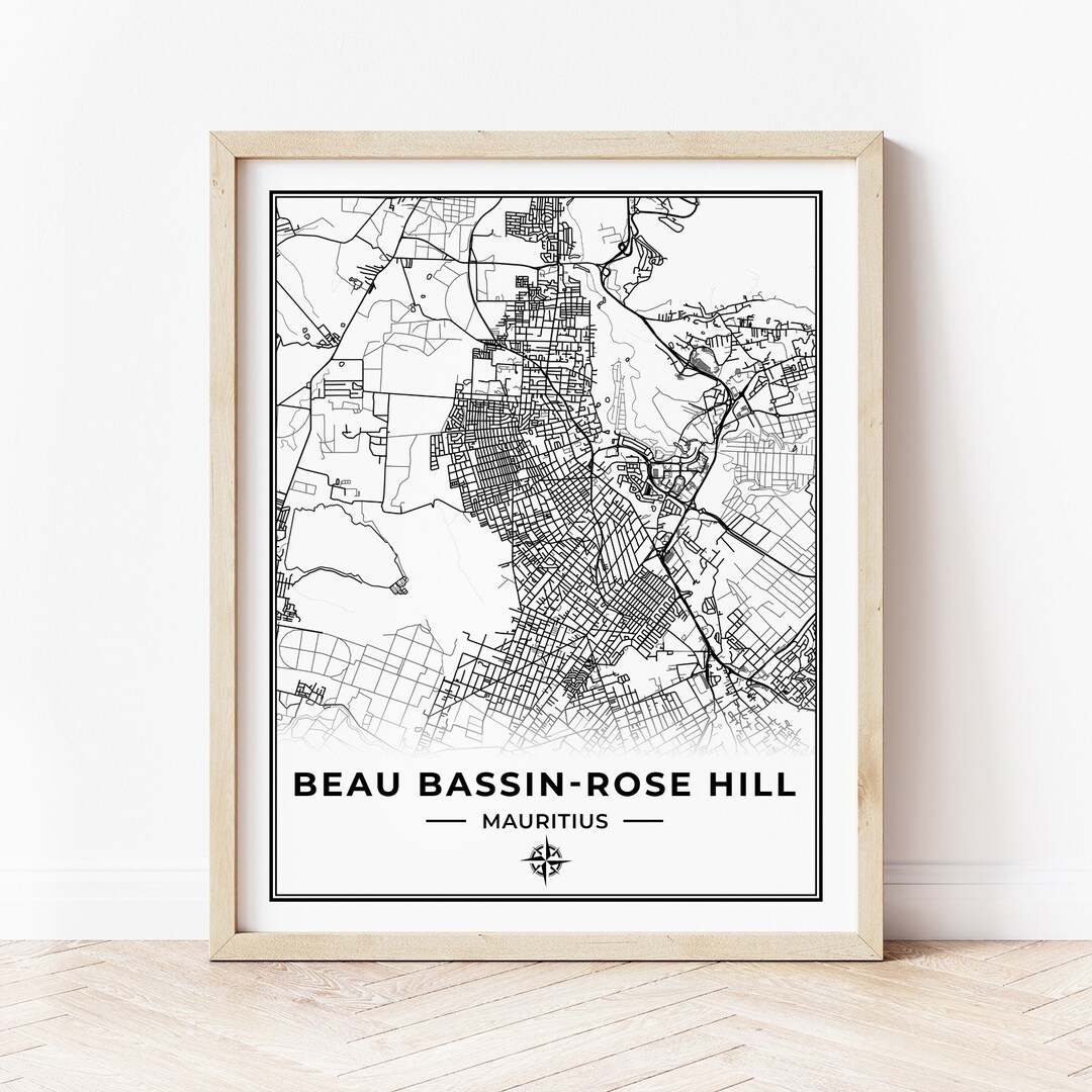 Beau Bassin-rose Hill Map Print Map of Beau Bassin-rose Hill Mauritius ...