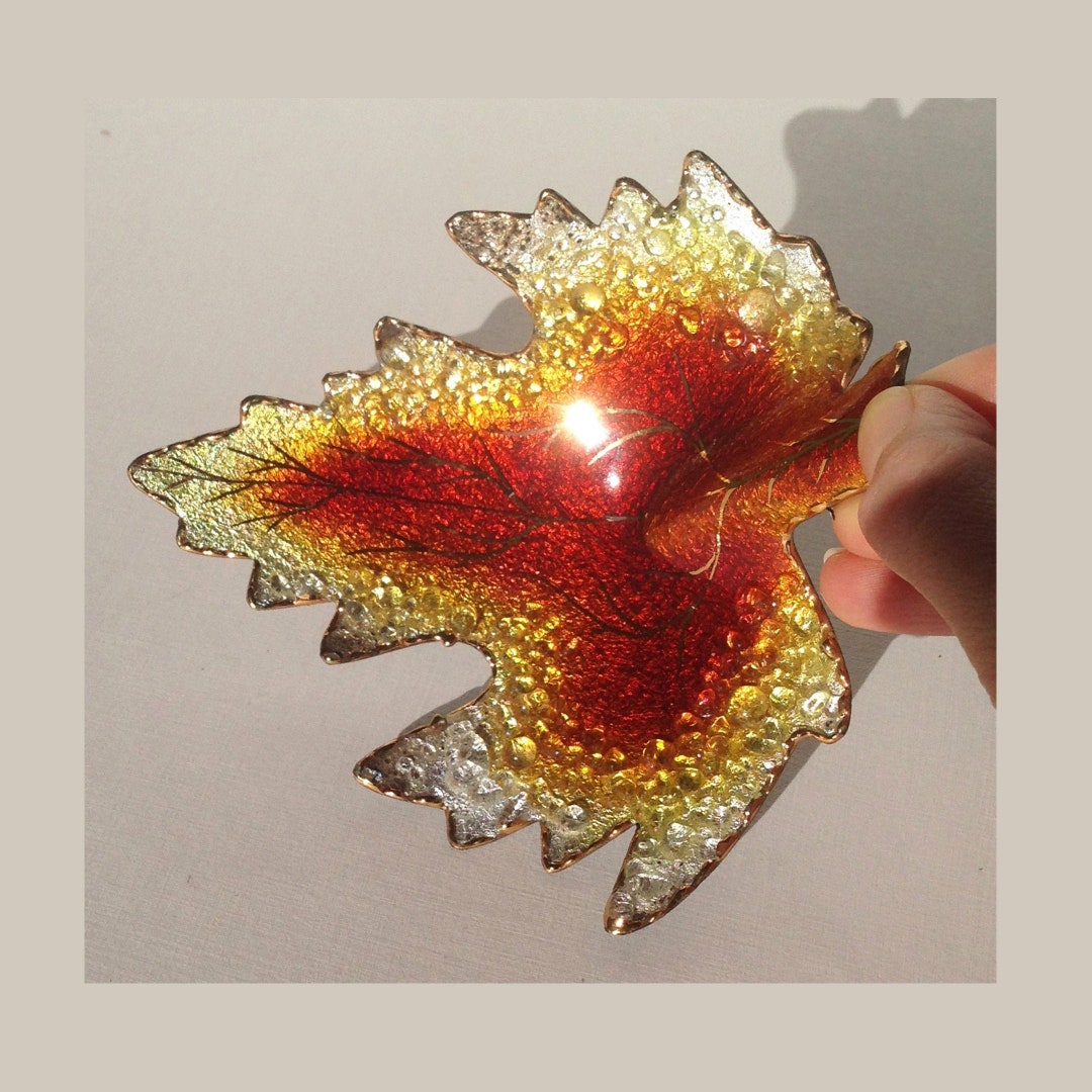 Leaf Dish Limoges Glass French Vintage Limoges Enamel Crystal Autumn ...