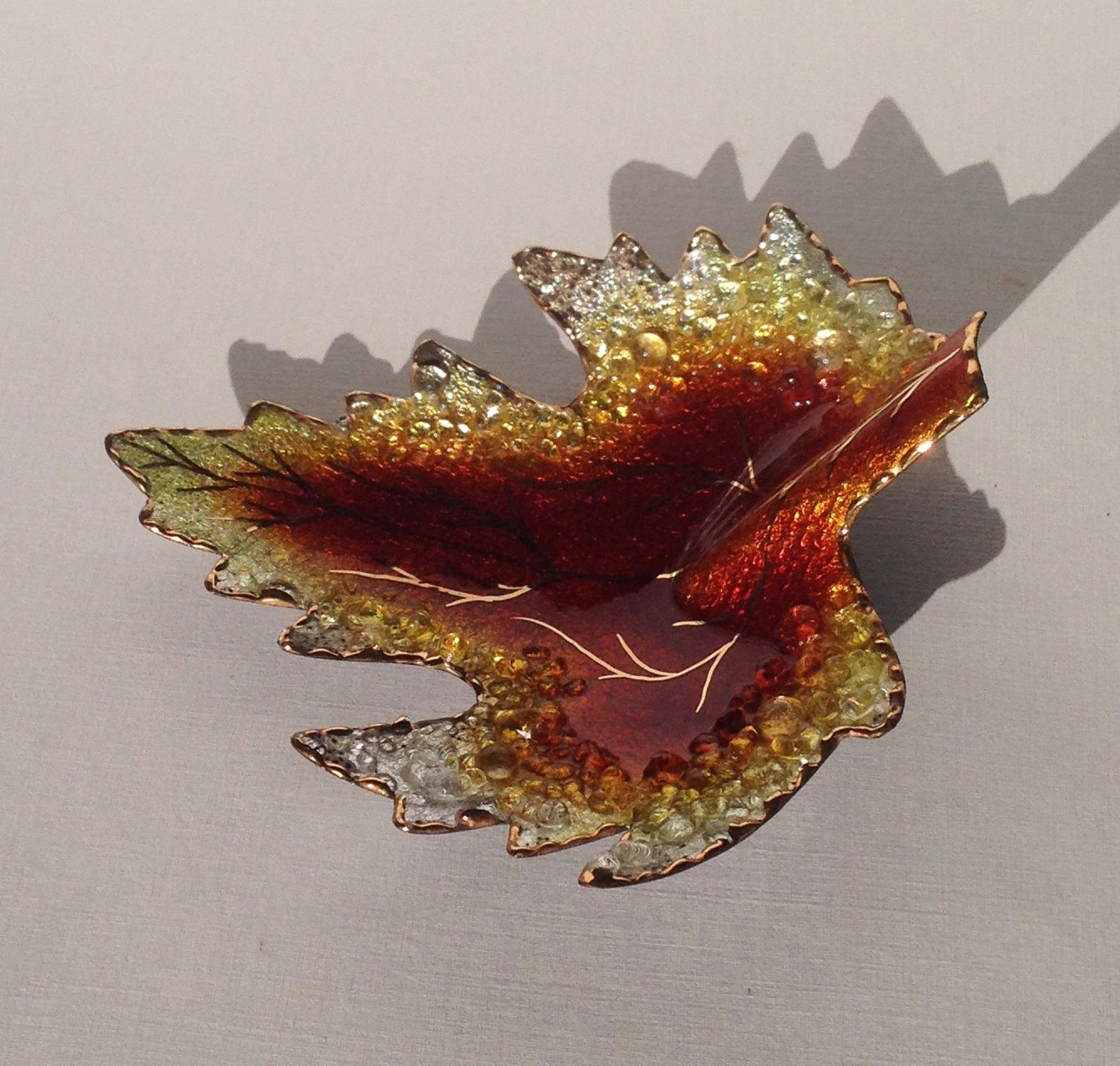 Leaf Dish Limoges Glass French Vintage Limoges Enamel Crystal Autumn ...