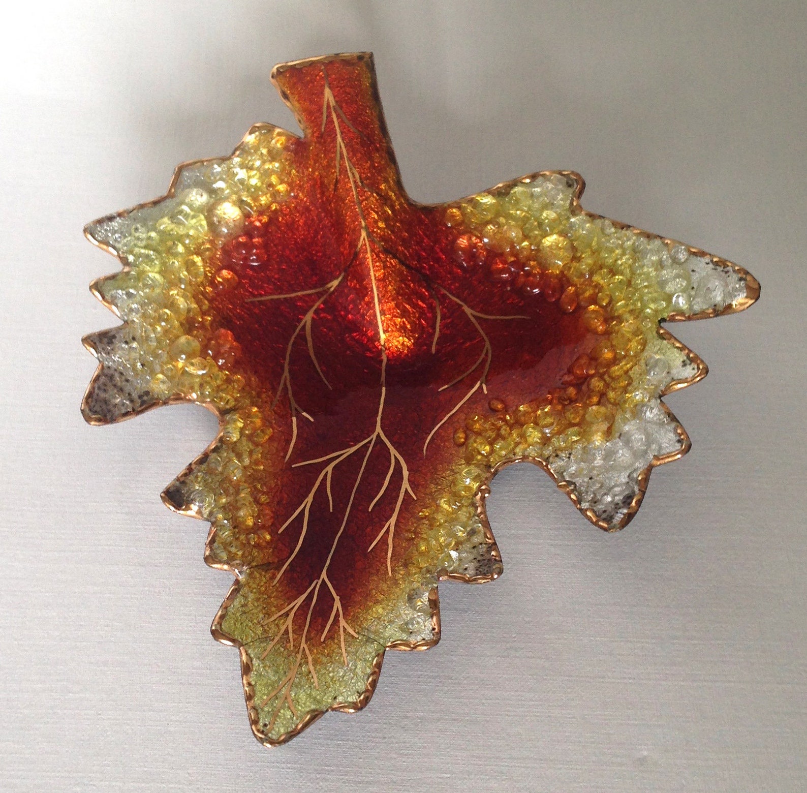 Leaf Dish Limoges Glass French Vintage Limoges Enamel Crystal Autumn ...