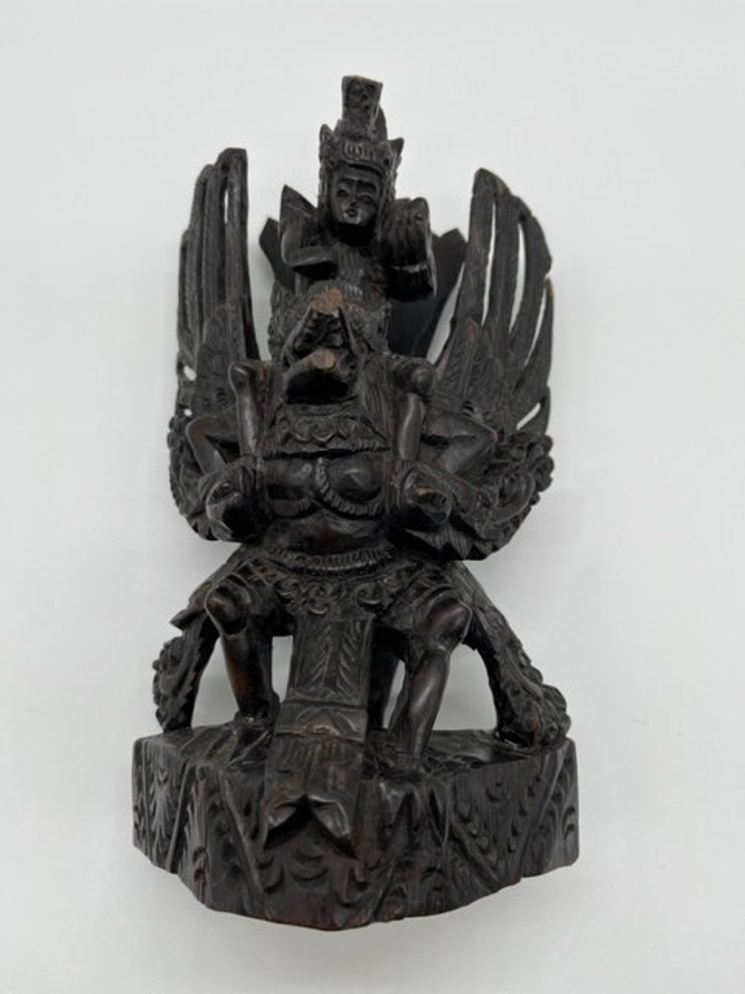 Antique GARUDA BIRD STATUE Ancient Balinese Carved Ebony Wooden Figure ...