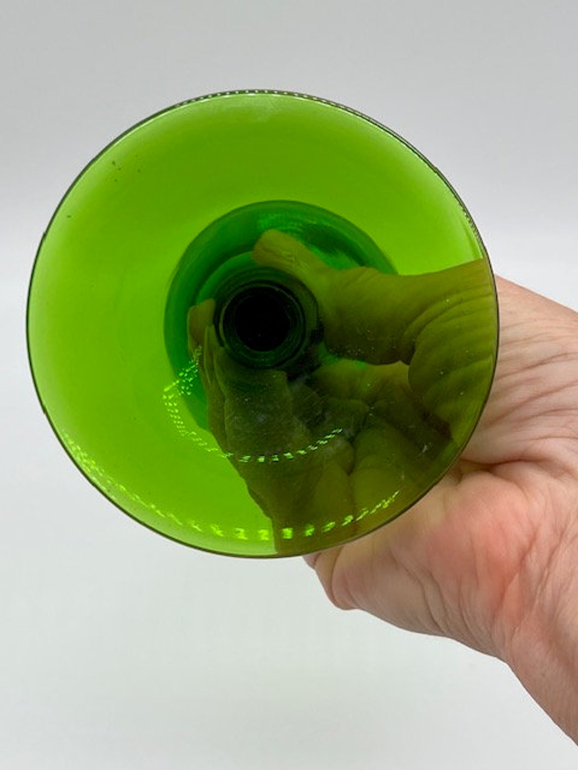 Vase Vintage Green Glass Crystal Rare Hand Blown Green Color Emerald ...