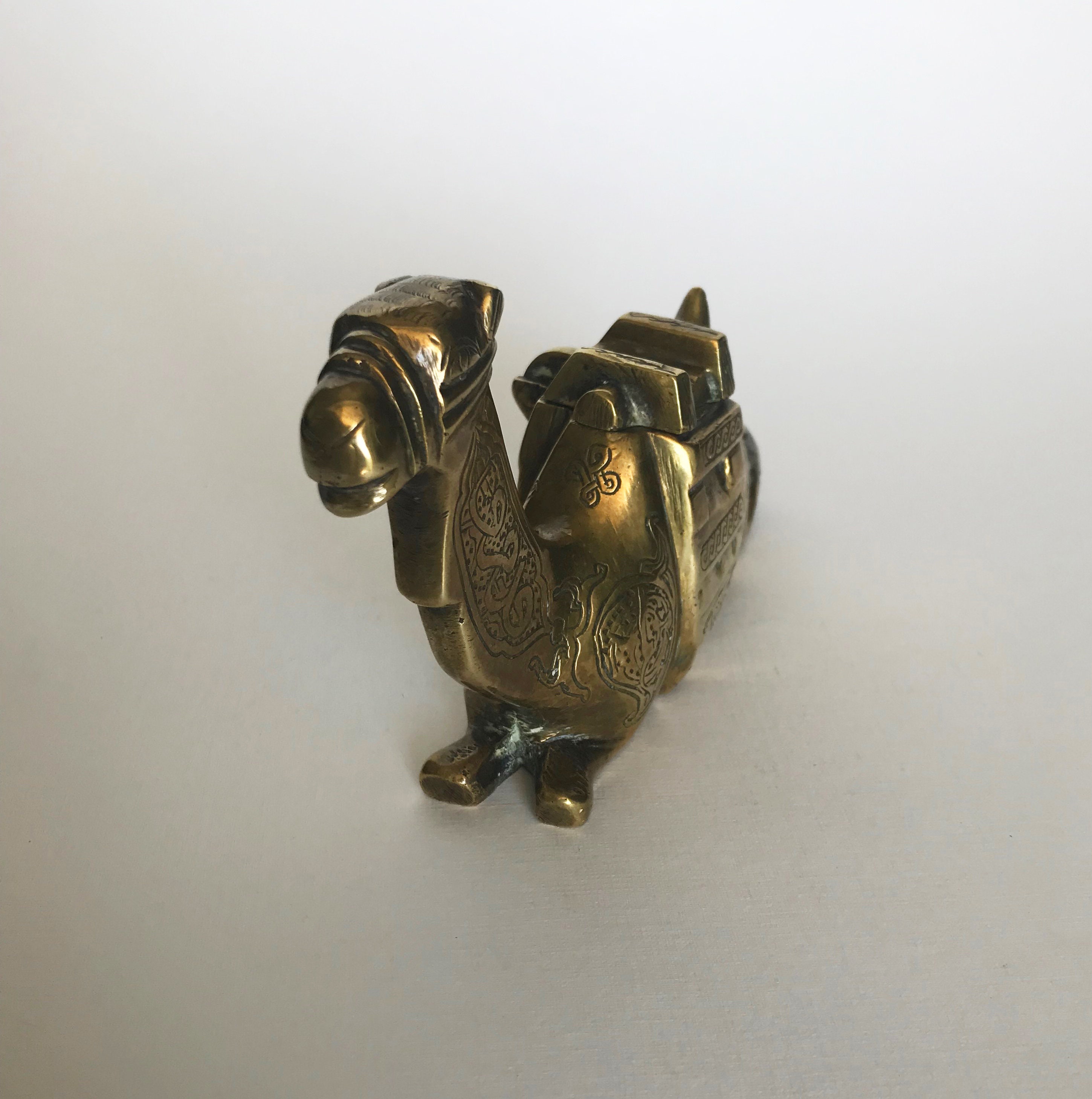 Antique Camel Brass Inkwell MAMLUK Style Decorative - Etsy