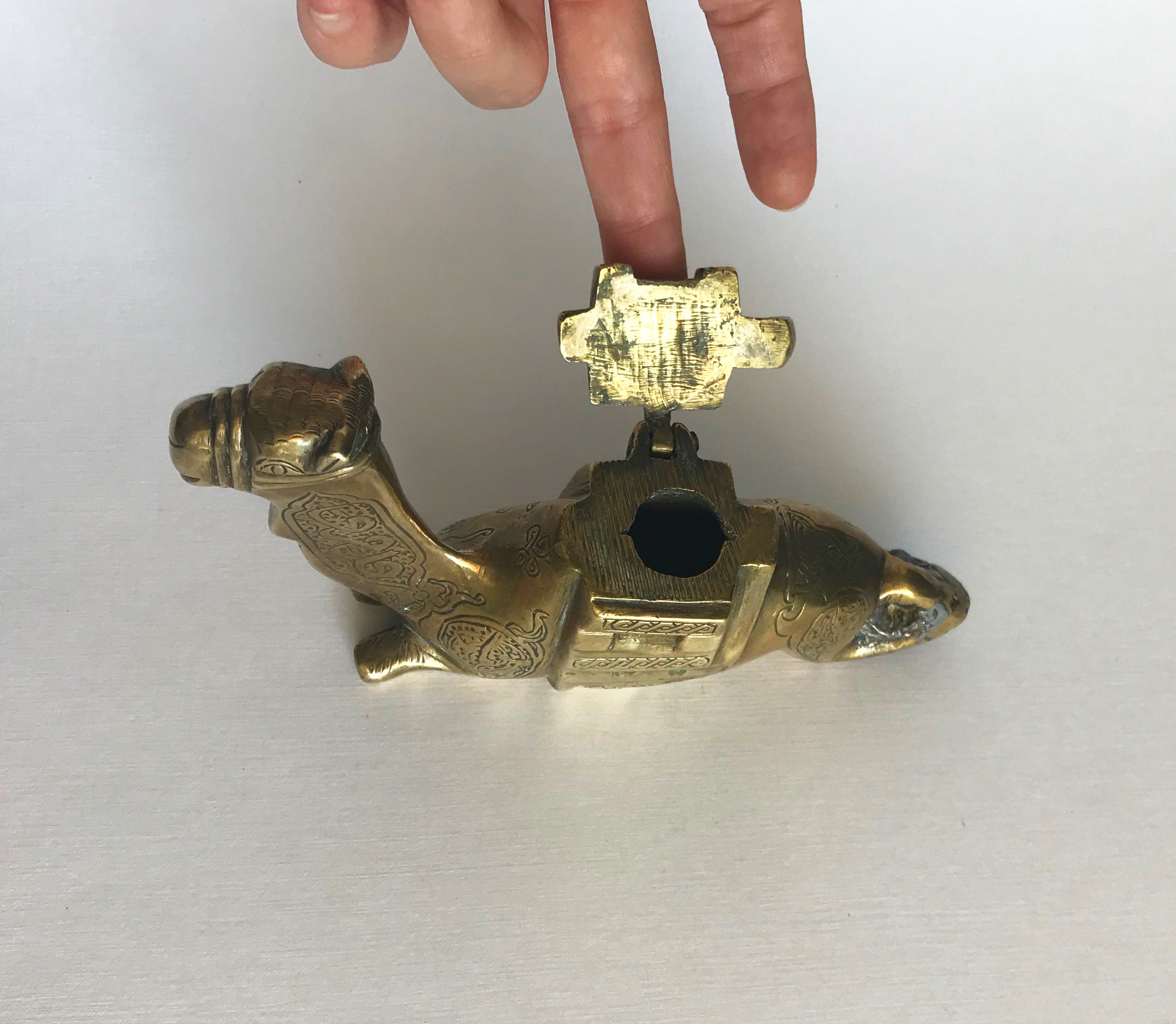 Antique Camel Brass Inkwell MAMLUK Style Decorative - Etsy