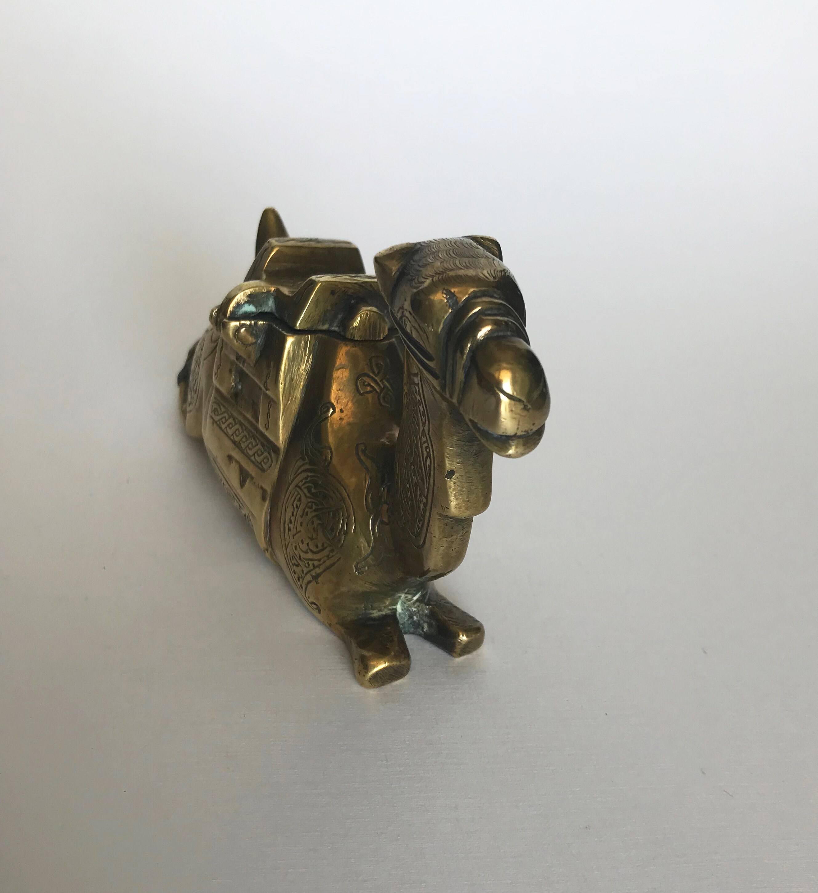 Antique Camel Brass Inkwell MAMLUK Style Decorative - Etsy