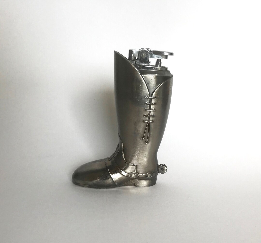 Boot Lighter Gas Vintage Brass Lighter Tabl French Officer's Boot Rare ...