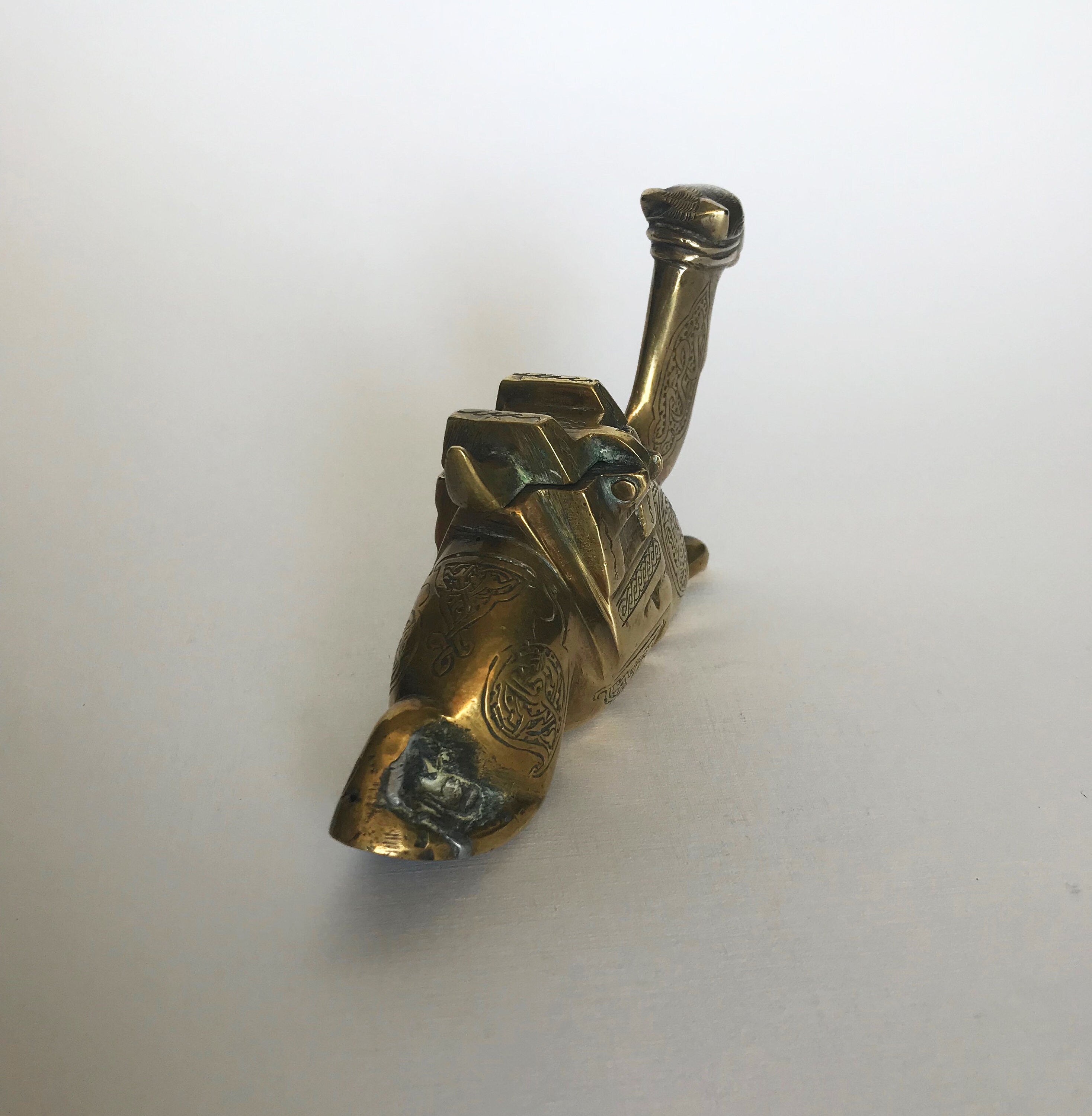 Antique Camel Brass Inkwell MAMLUK Style Decorative - Etsy