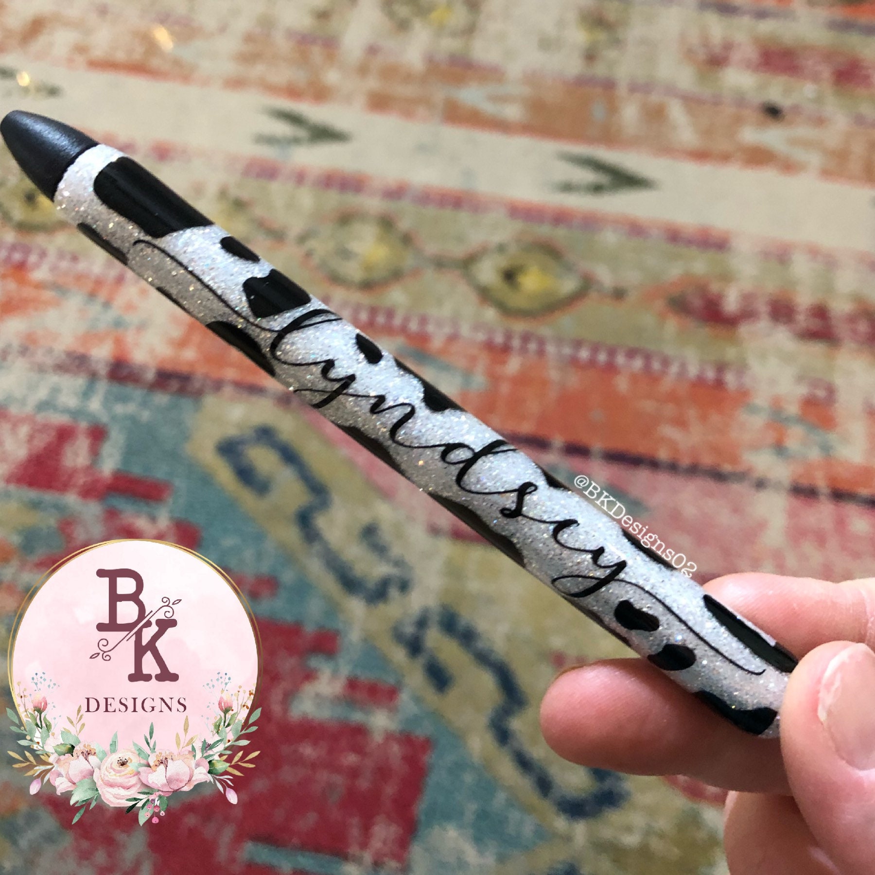 Glitter Personalized Gel Pens Custom Pens Custom Epoxy - Etsy